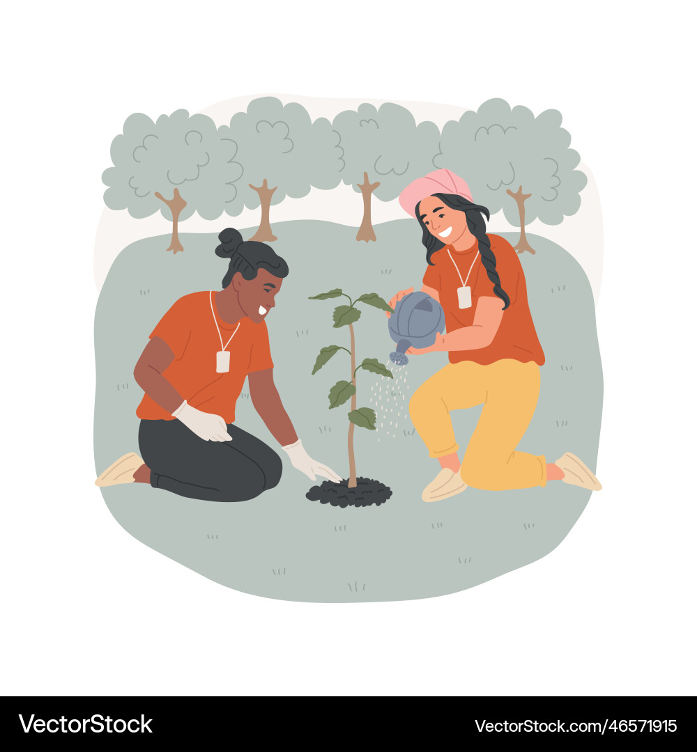 Community garden isolated cartoon Royalty Free Vector Image