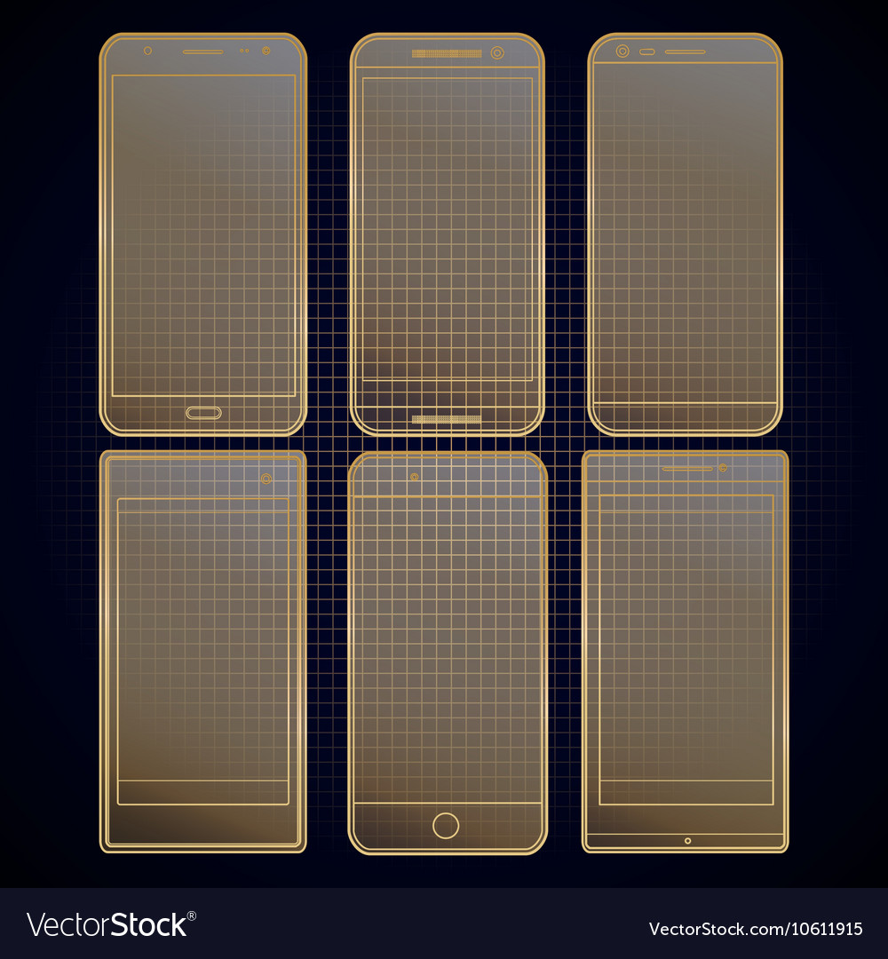 Graphic collection of smartphones Royalty Free Vector Image