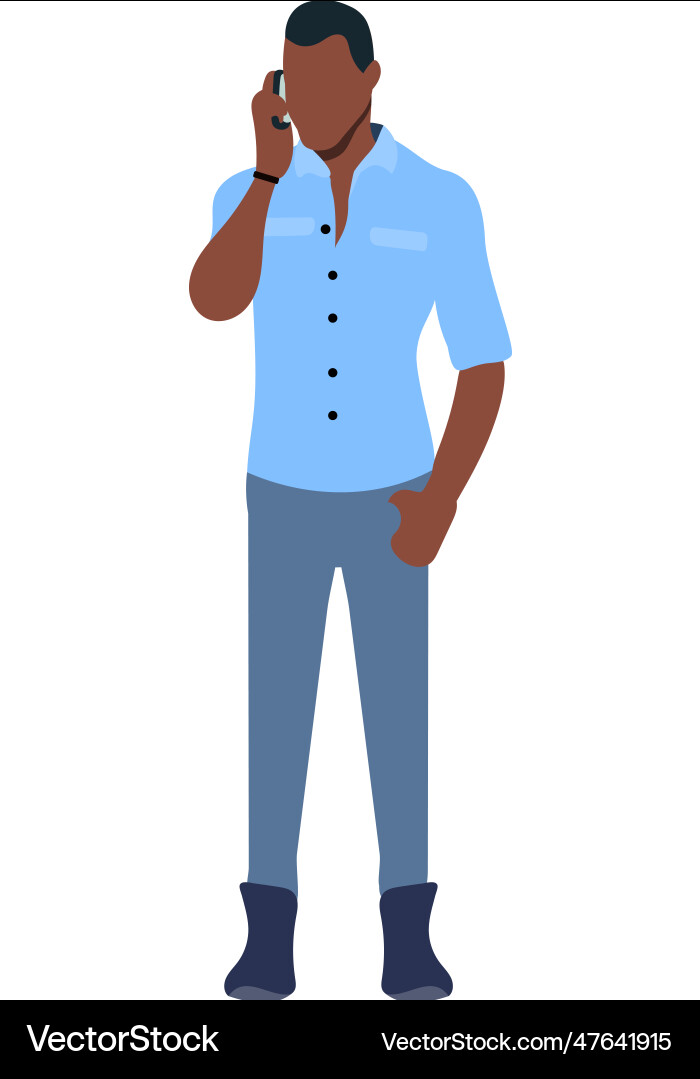 Man making call phone black talking on phone Vector Image