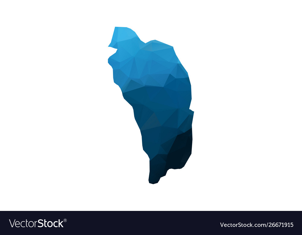 Map - blue geometric rumpled triangular low poly Vector Image