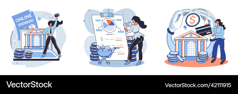 Online banking system financial consulting Vector Image