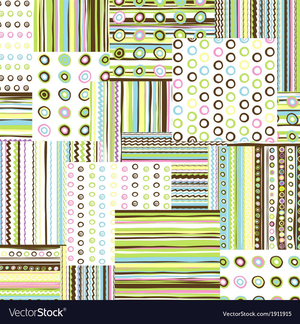 Patchwork fabric background Royalty Free Vector Image