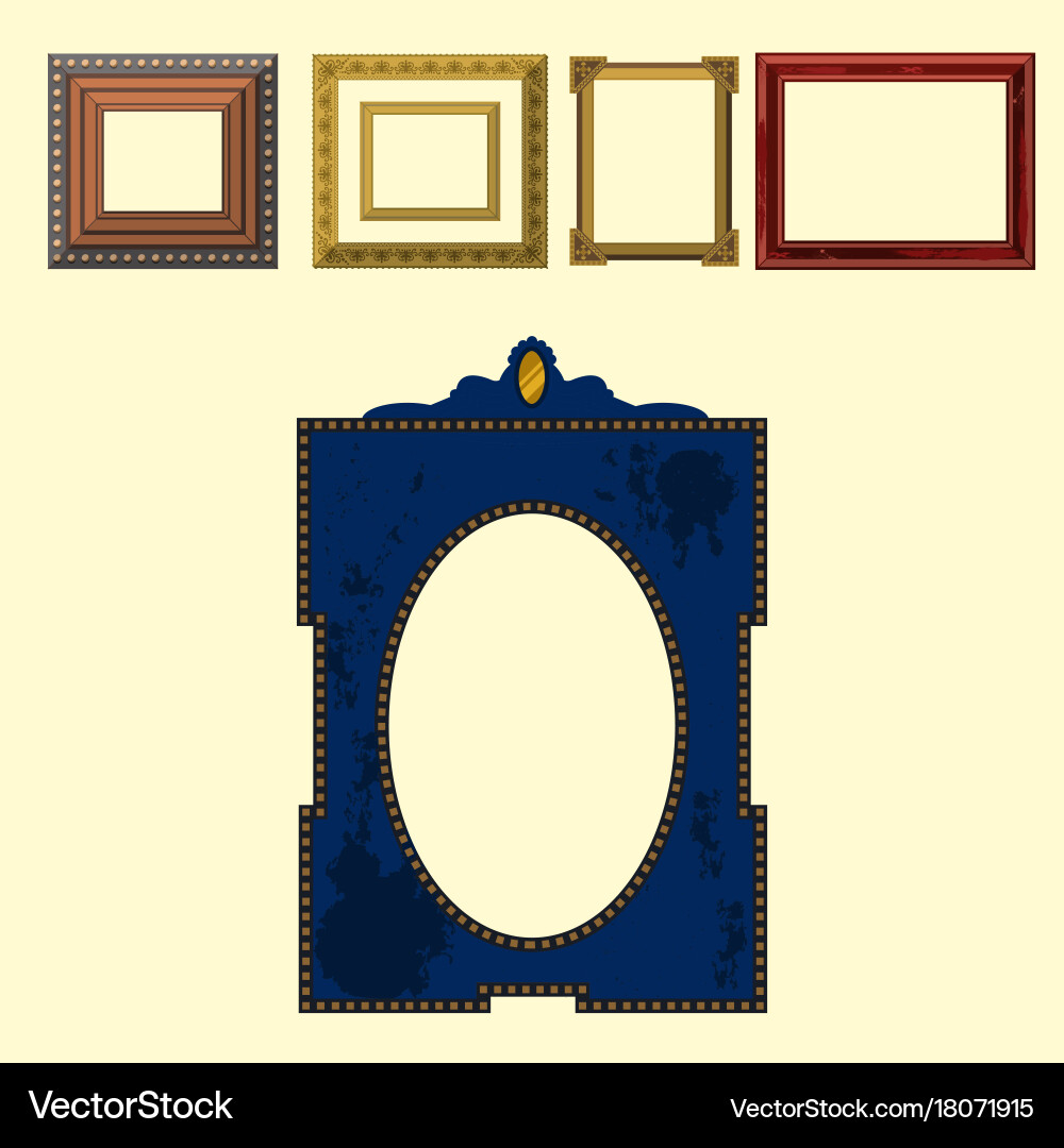 Picture frame museum interior exhibition Vector Image