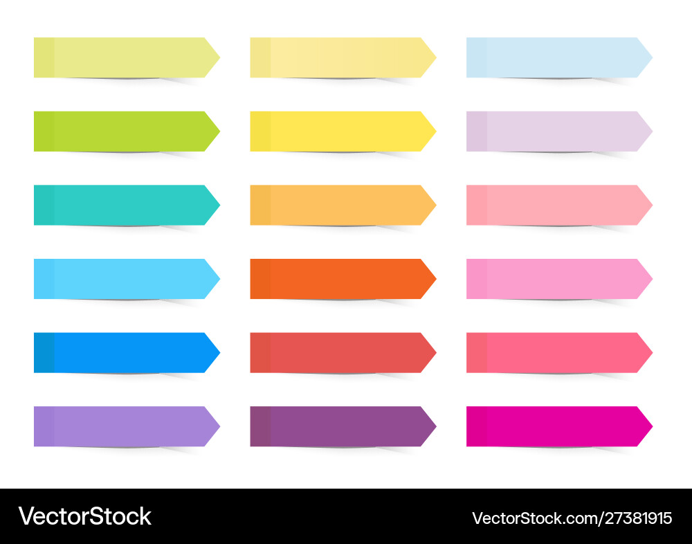 Post note sticky arrow index paper set on board Vector Image