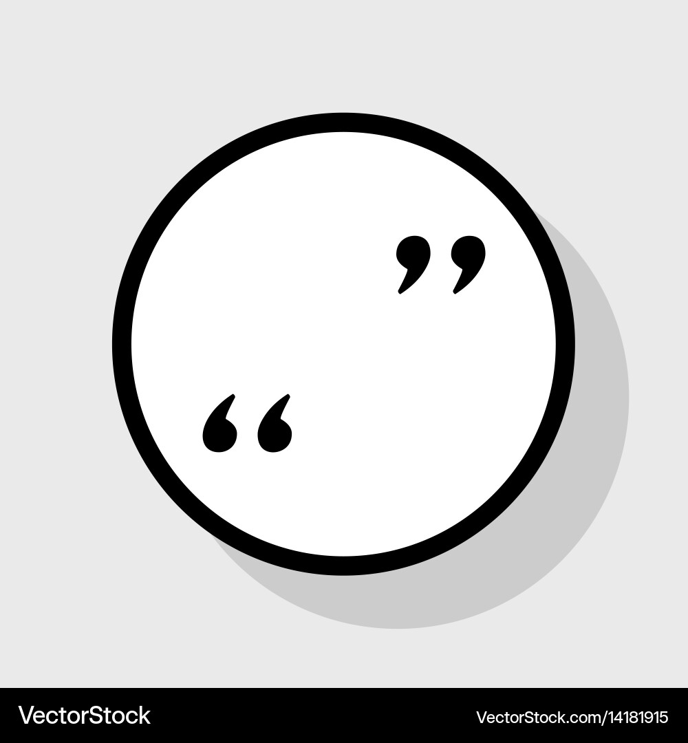 Quote sign flat black icon Royalty Free Vector Image