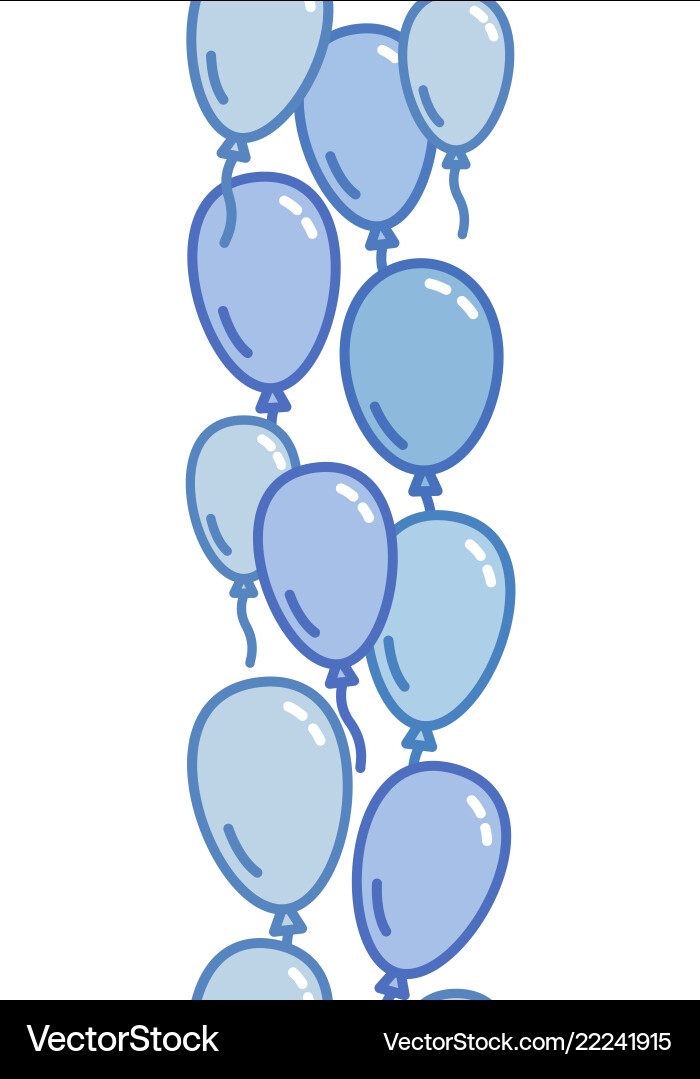 Seamless vertical decoration from blue balloons Vector Image