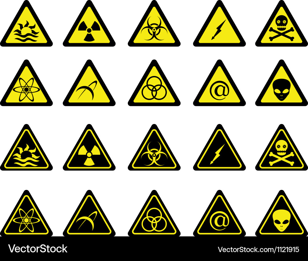 Set of warning signs Royalty Free Vector Image