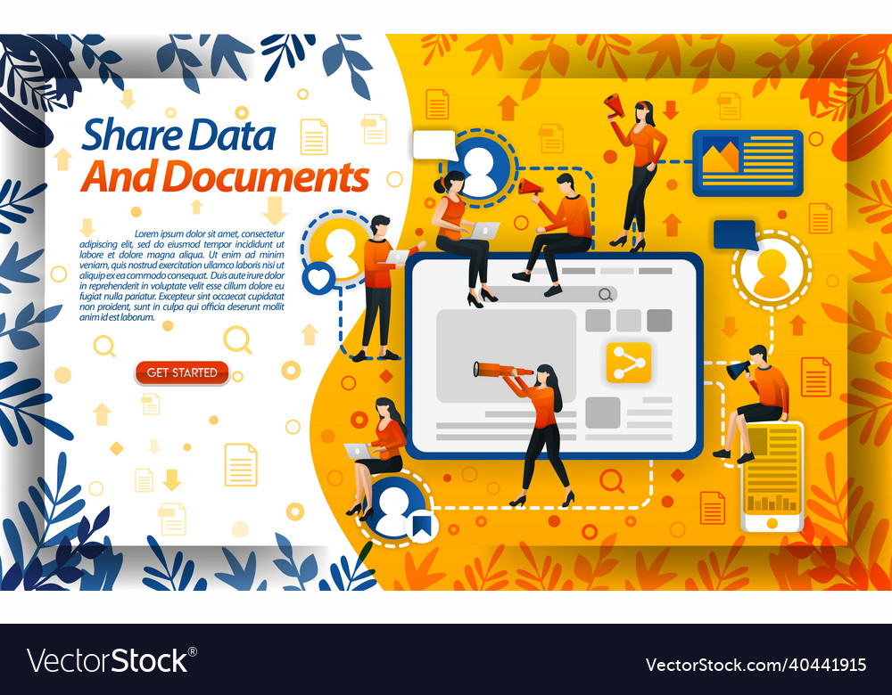 Share data for college and work assignments Vector Image