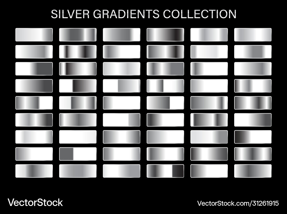 Silver glossy gradient metal foil texture color Vector Image