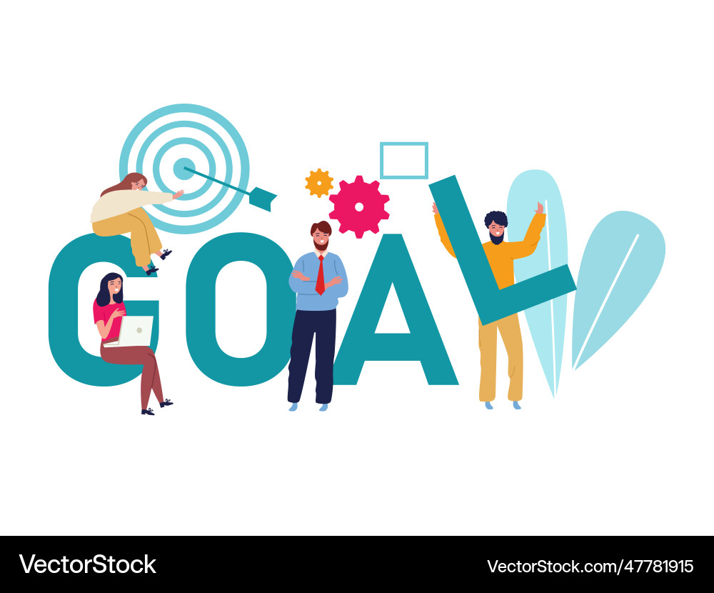 Text goal target success accomplishment mission Vector Image