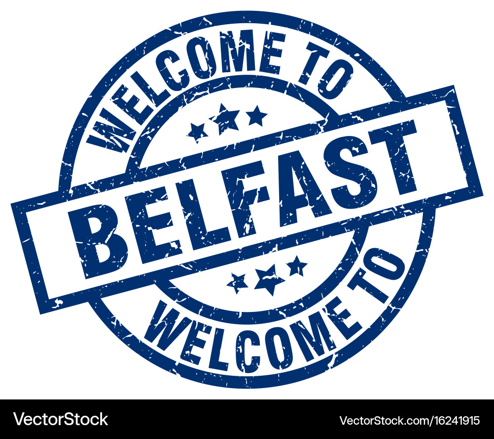 Welcome to belfast blue stamp Royalty Free Vector Image