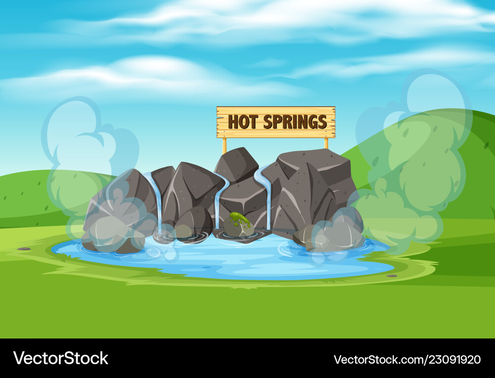 A hot springs in nature Royalty Free Vector Image