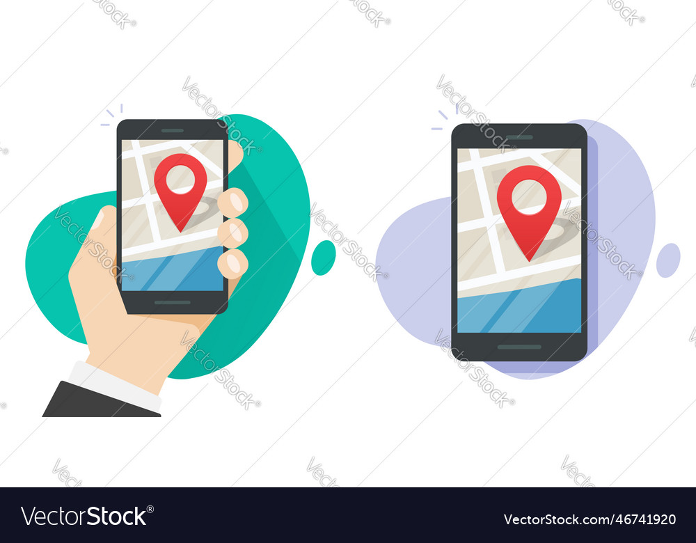 Cell phone map gps pin pointer geotag location Vector Image