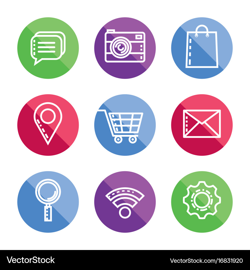 Collection icons web shopping online buttons Vector Image