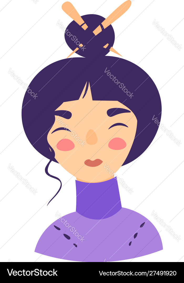 Cute cartoon pretty beautiful Royalty Free Vector Image