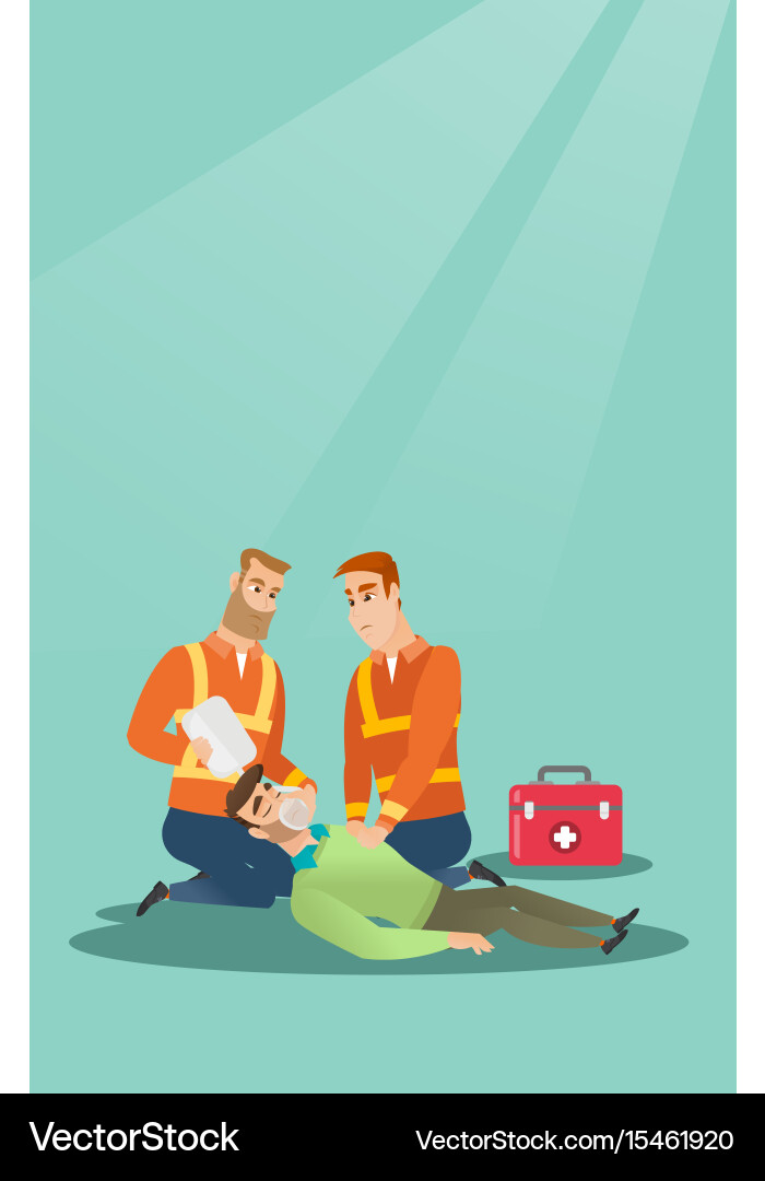 Emergency doing cardiopulmonary resuscitation Vector Image