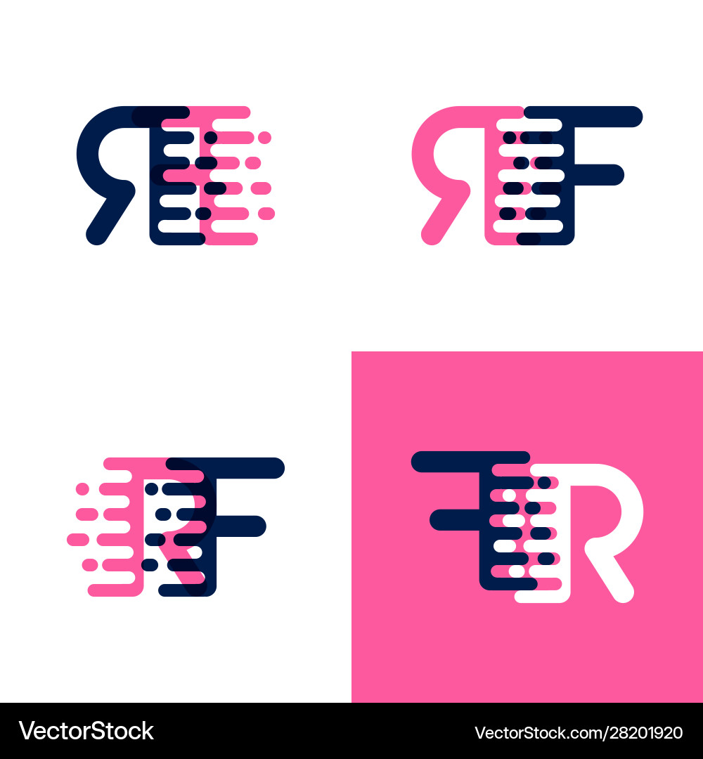 Fr letters logo with accent speed in pink Vector Image
