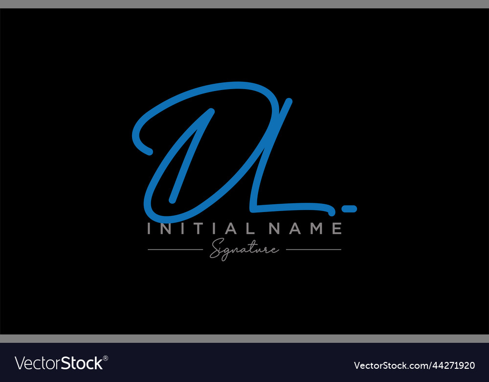 Initial dl signature logo template hand drawn Vector Image