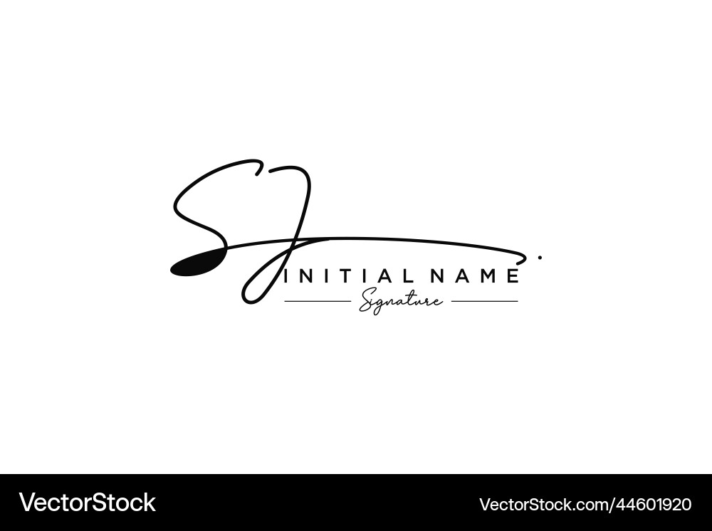 Initial sj signature logo template hand drawn Vector Image