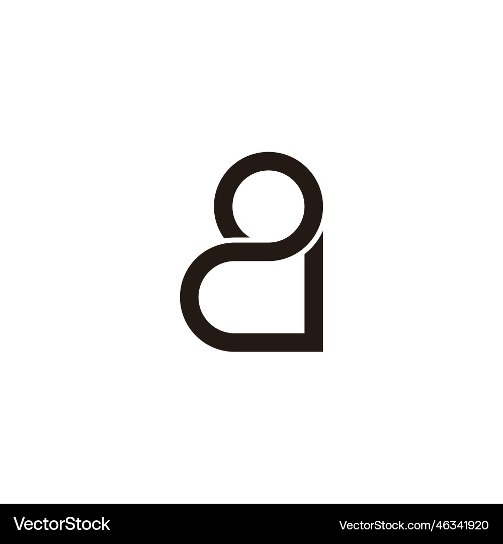 Letter 2d loop line geometric logo Royalty Free Vector Image