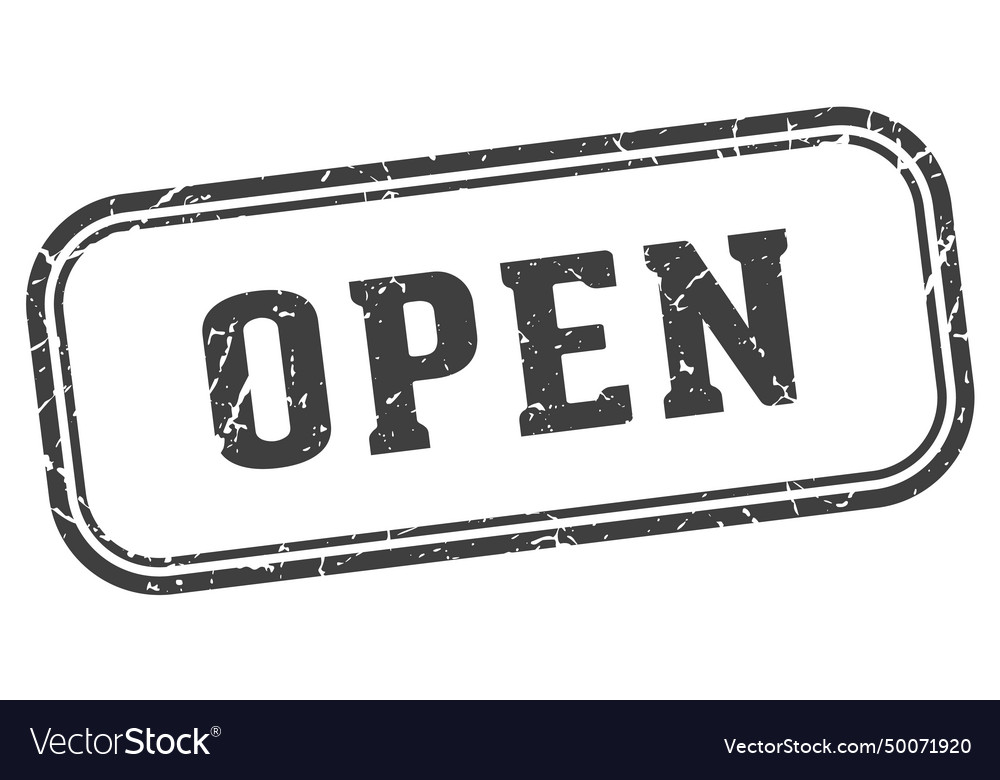 Open stamp rectangular on white Royalty Free Vector Image