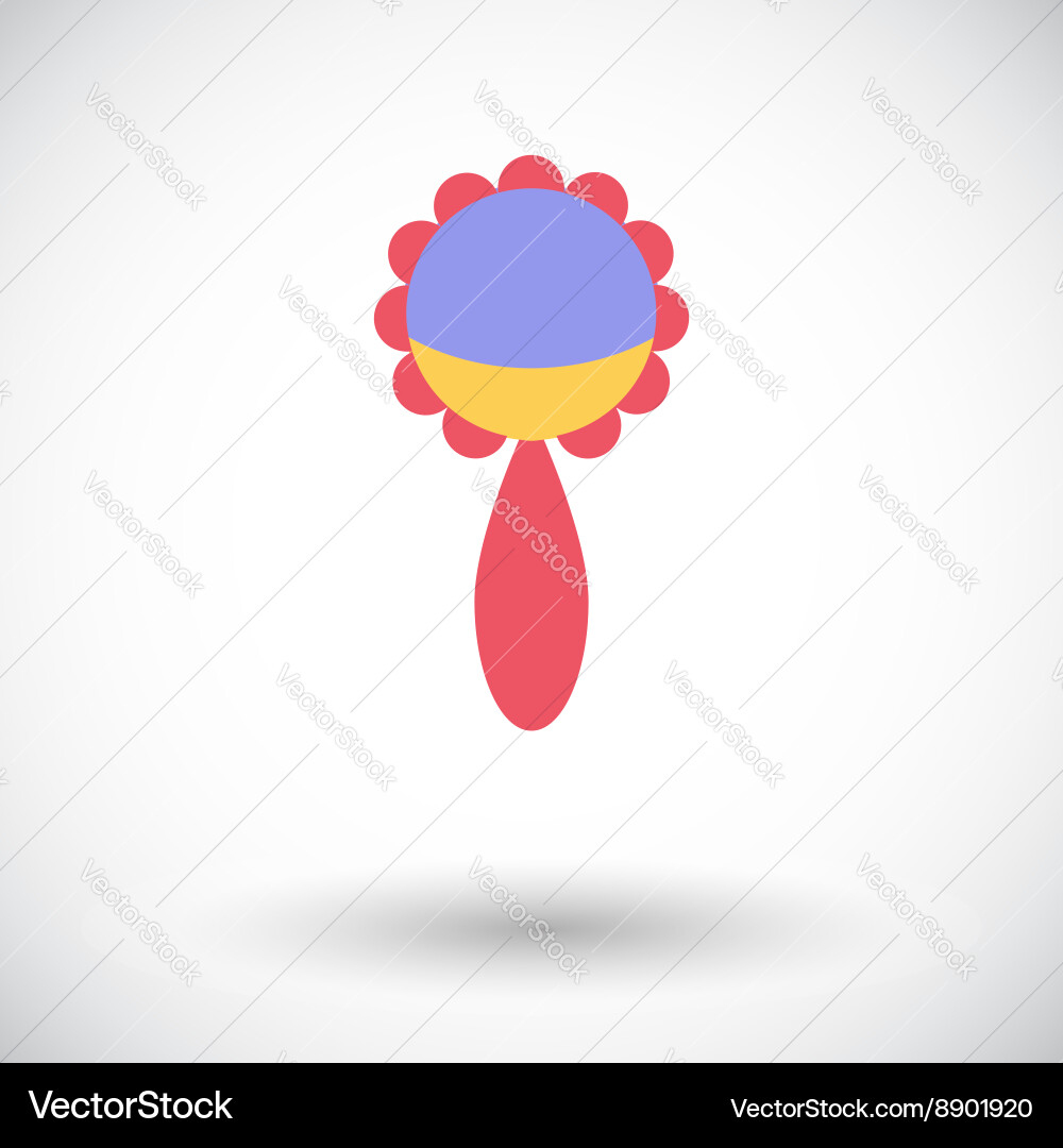 Rattle flat icon Royalty Free Vector Image - VectorStock