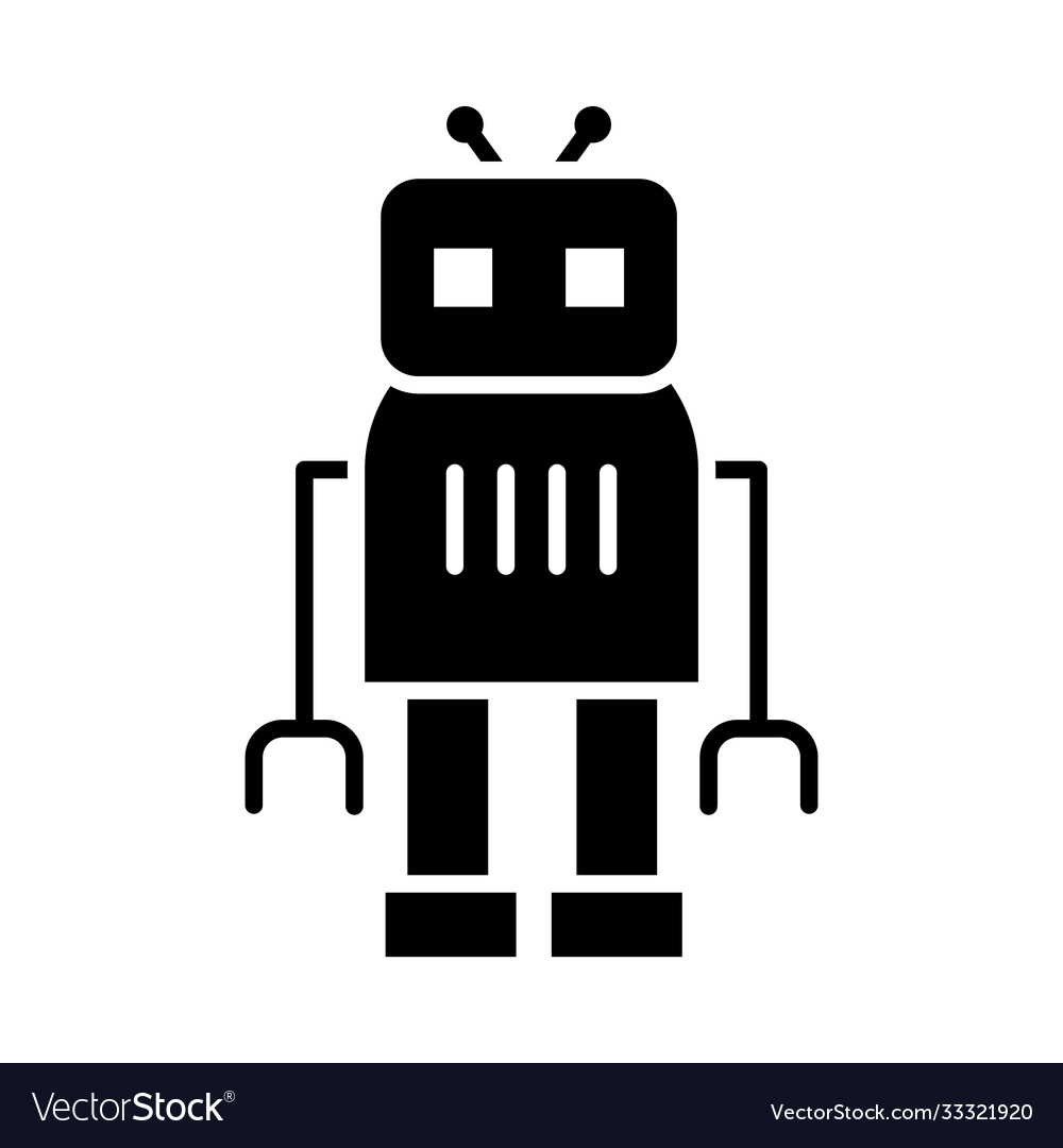 Robotics concept cartoon square robot standing Vector Image