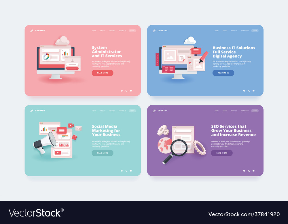 Set web design templates Royalty Free Vector Image