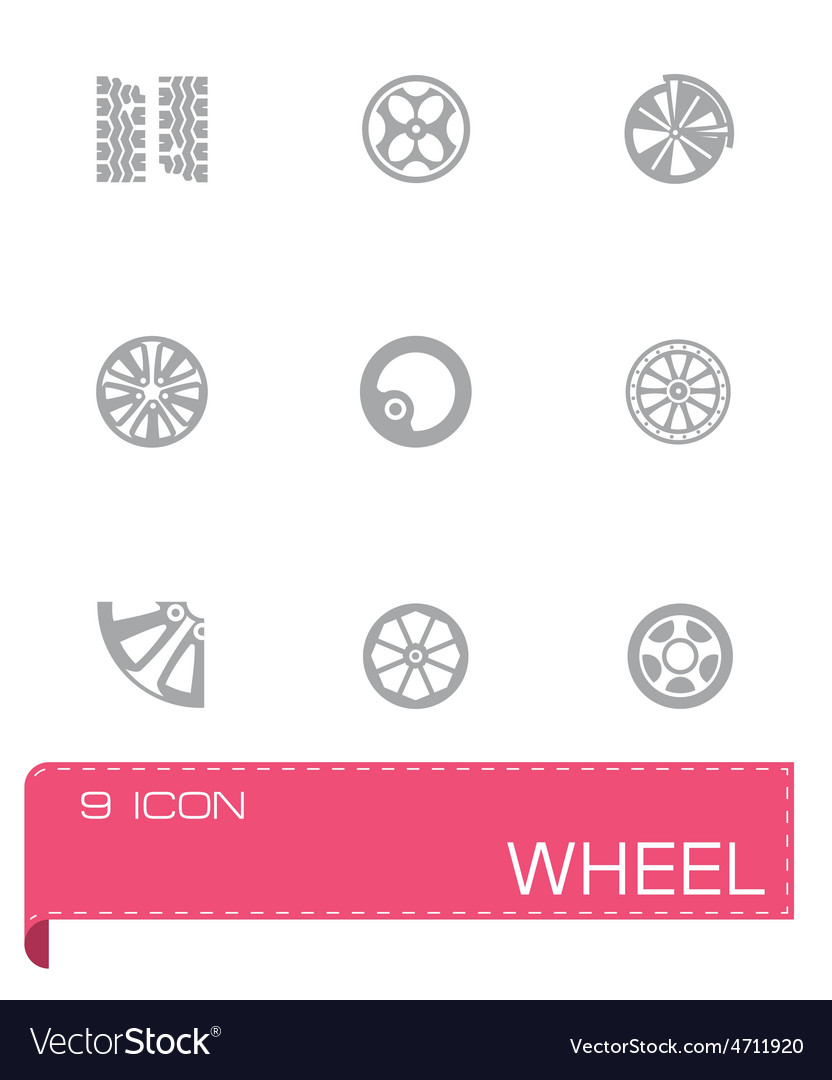 Wheel icon set Royalty Free Vector Image - VectorStock