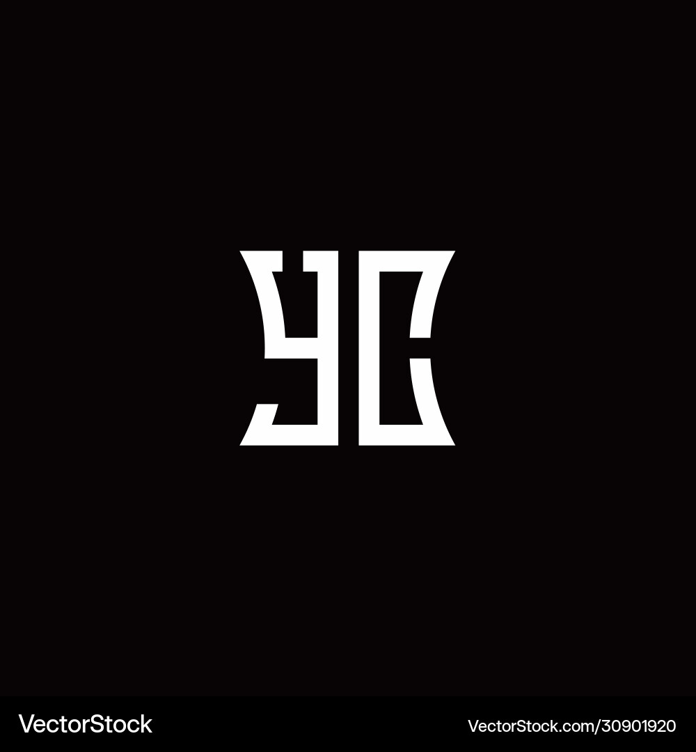 Yc monogram logo letter with curved side style Vector Image