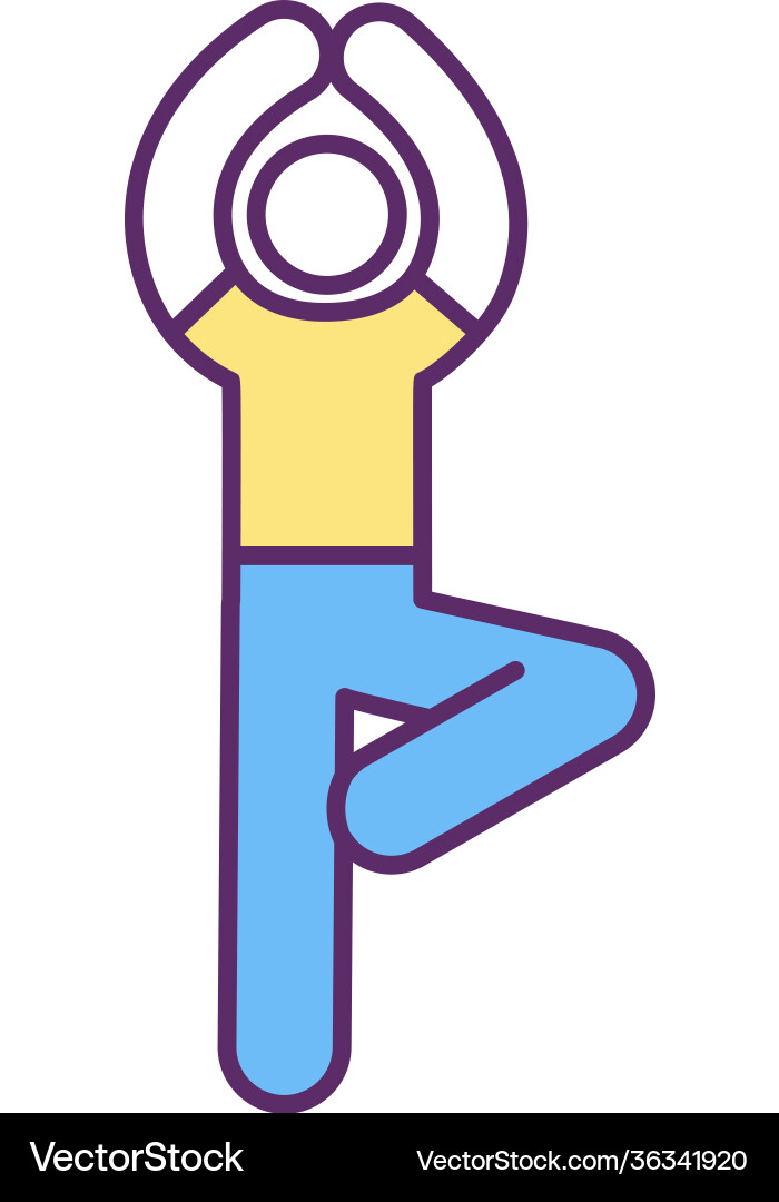 Yoga pose rgb color icon Royalty Free Vector Image