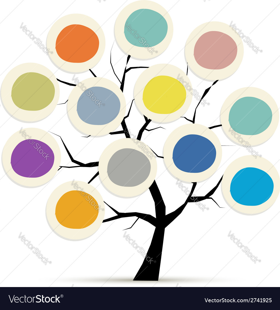 Abstract tree with circle frames for your design Vector Image