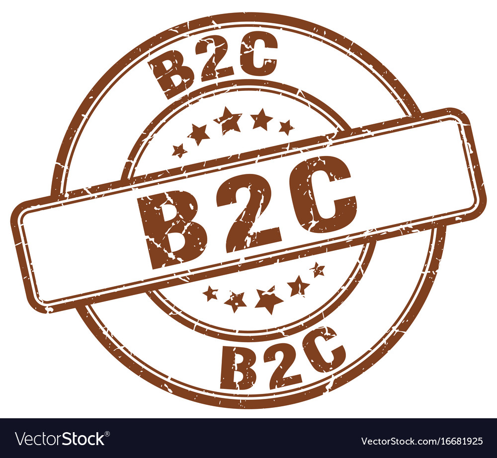 B2c brown grunge stamp Royalty Free Vector Image