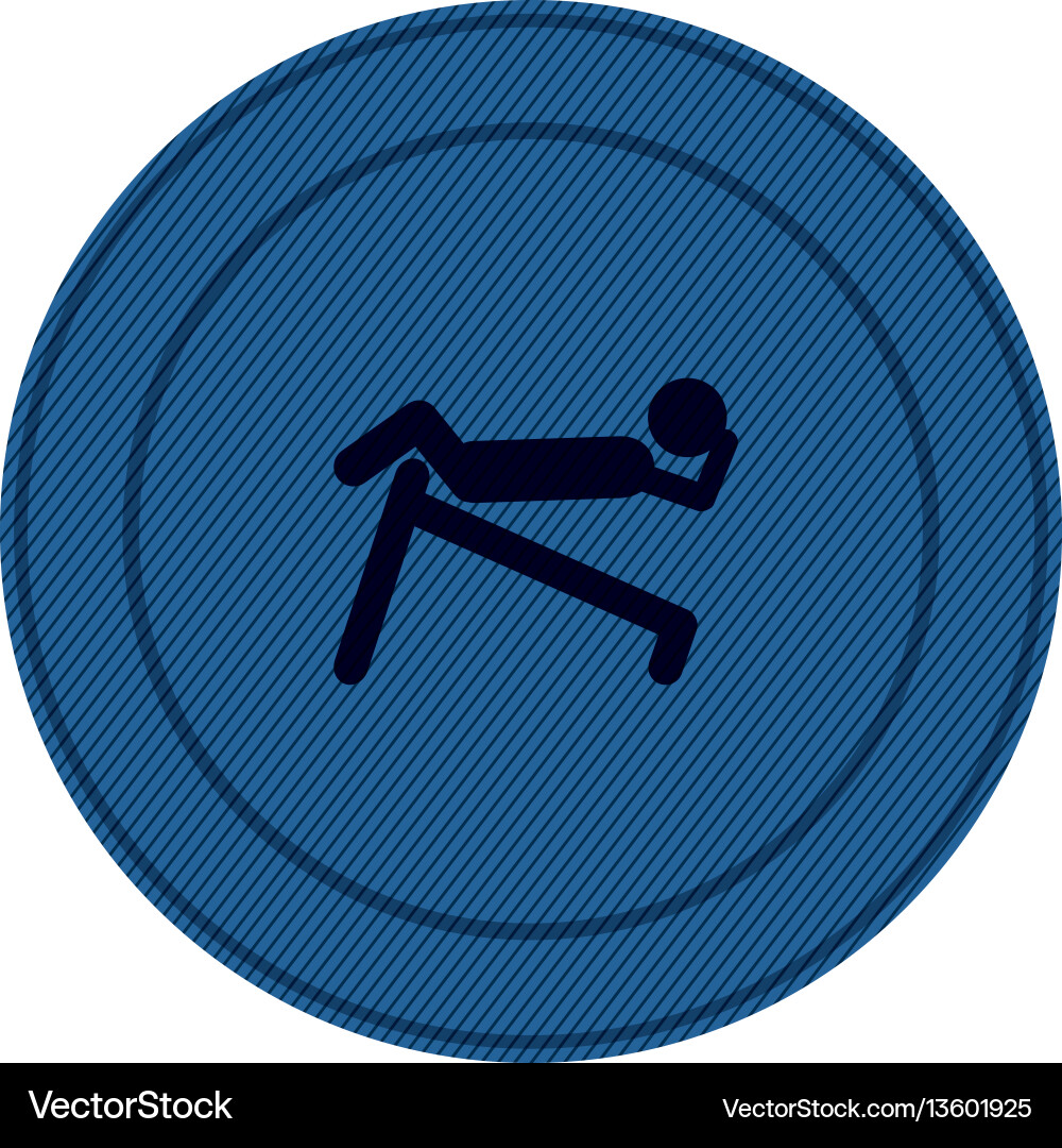 Blue circular frame of abdominal training Vector Image