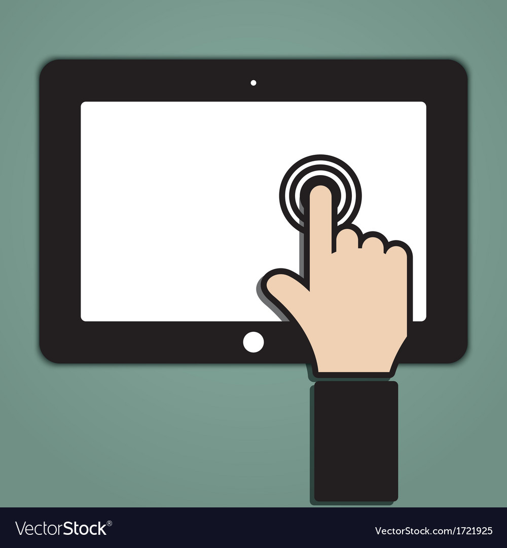 Click on touch screen tablet Royalty Free Vector Image