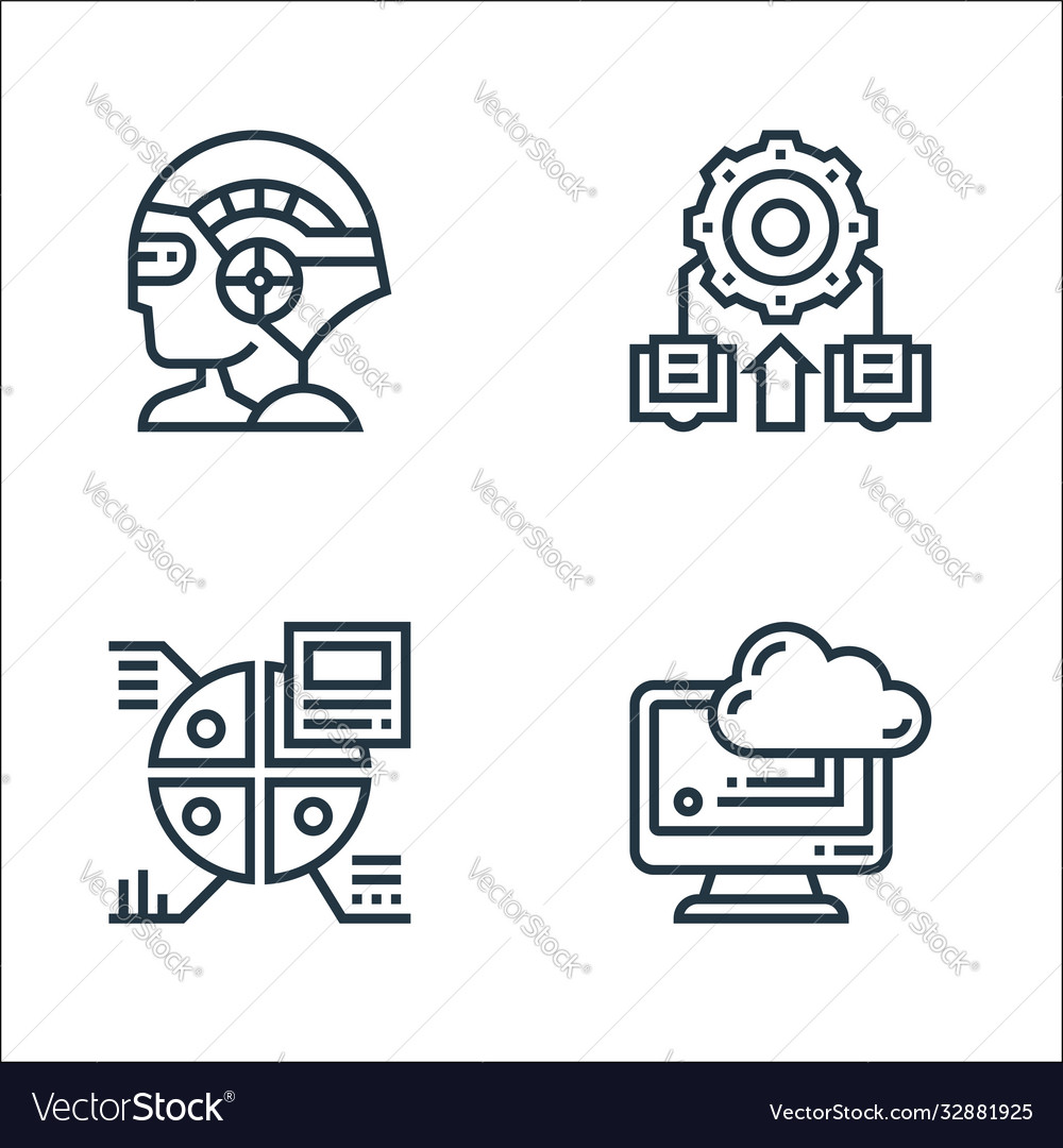 Data analytics line icons linear set quality line Vector Image