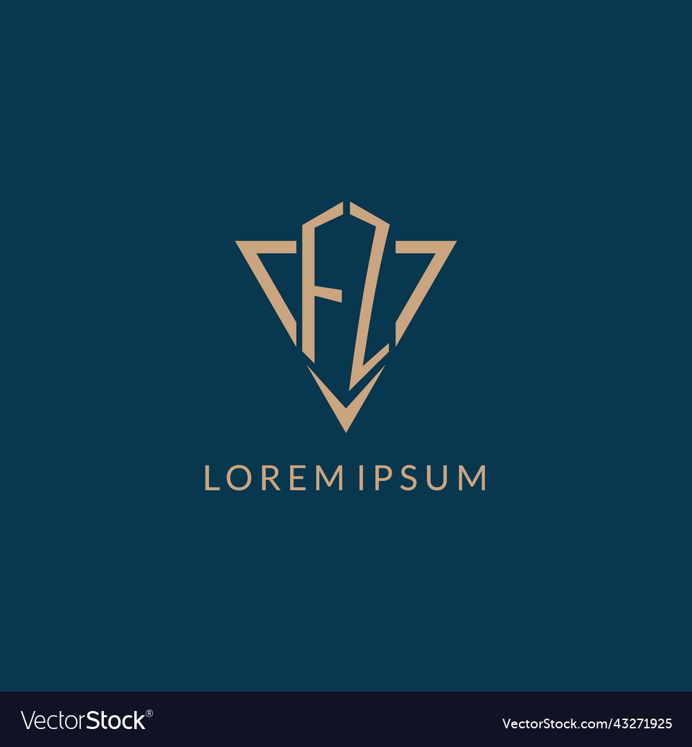 Fz logo initials triangle shape style creative Vector Image