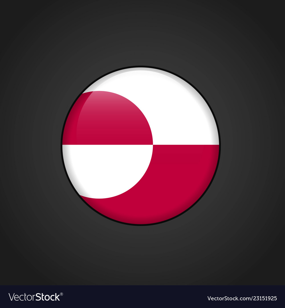 Greenland flag circle button Royalty Free Vector Image
