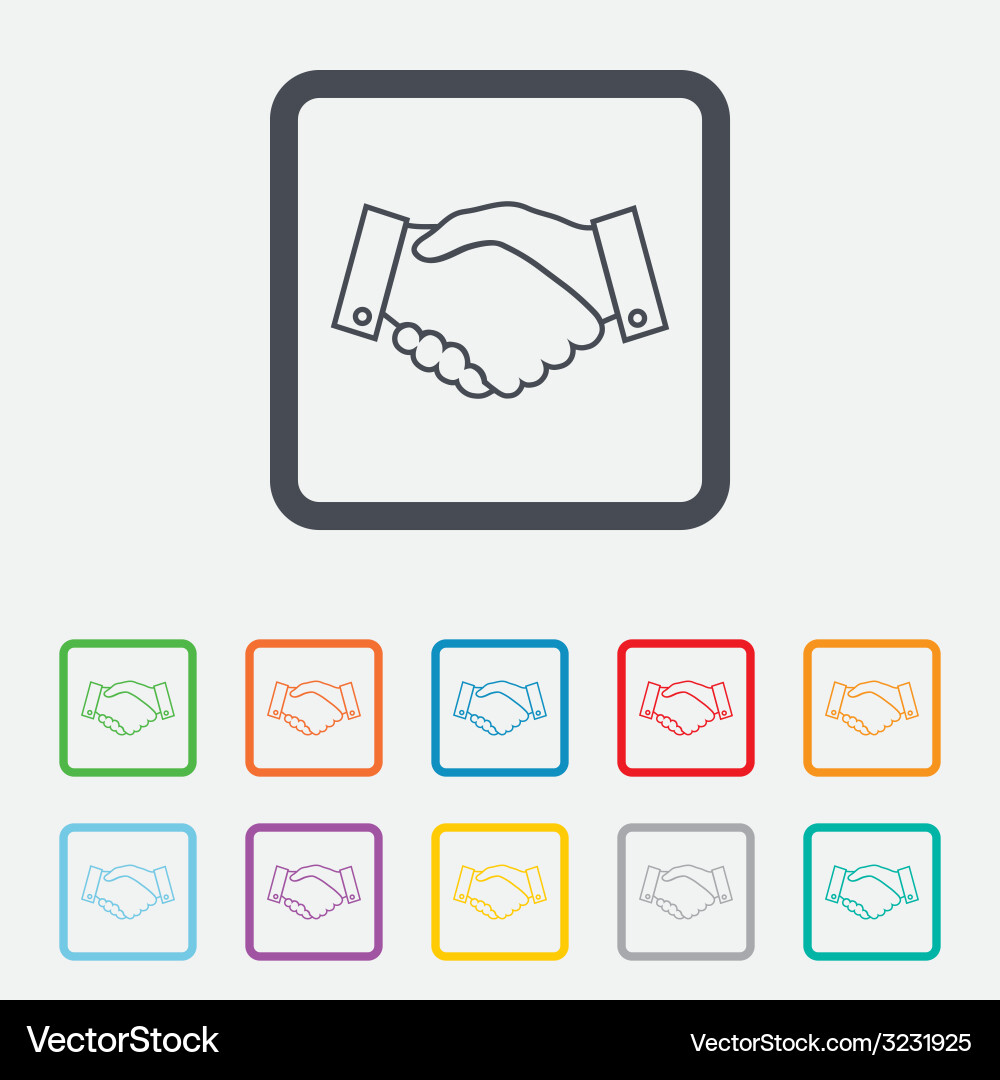 Handshake sign icon successful business symbol Vector Image