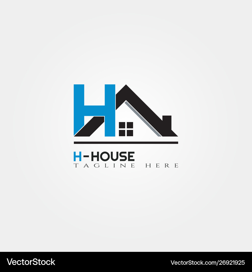 House icon template with h letter home creative Vector Image