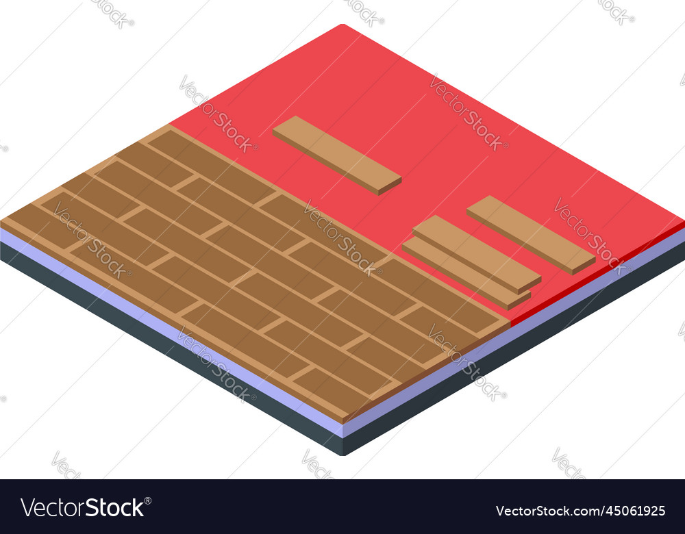 House parquet icon isometric floor Royalty Free Vector Image