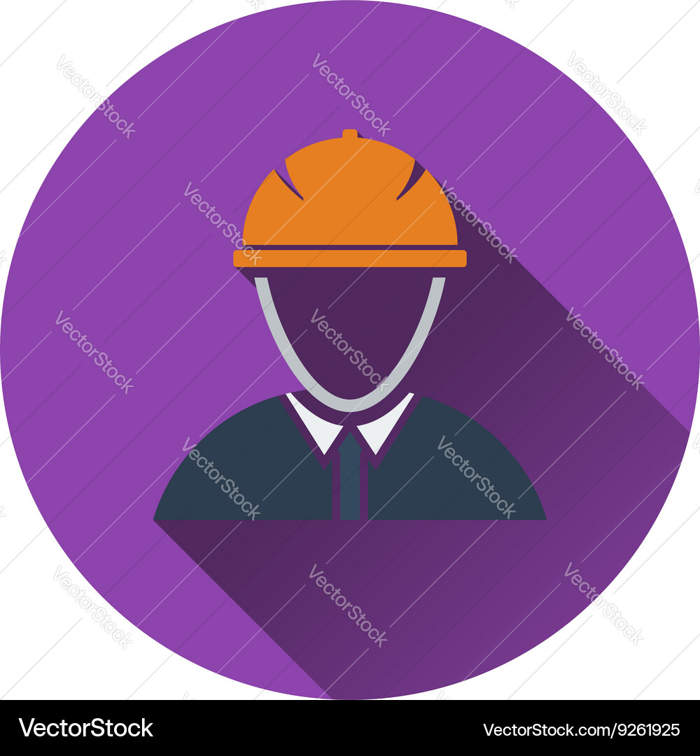 Icon of construction worker head in helmet Vector Image