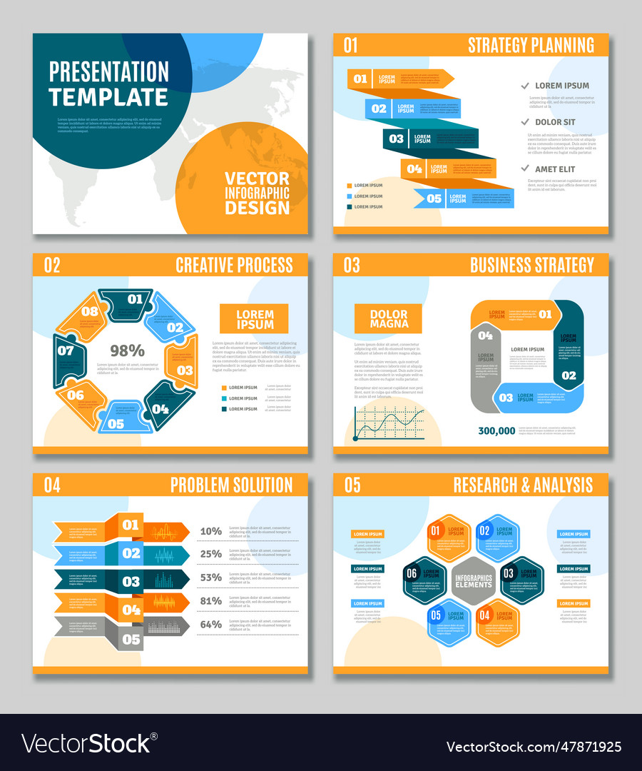 Infographic presentation set Royalty Free Vector Image