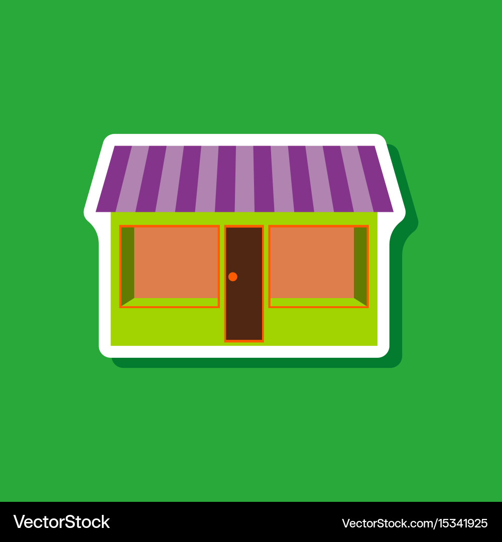 Paper sticker on stylish background shop Vector Image