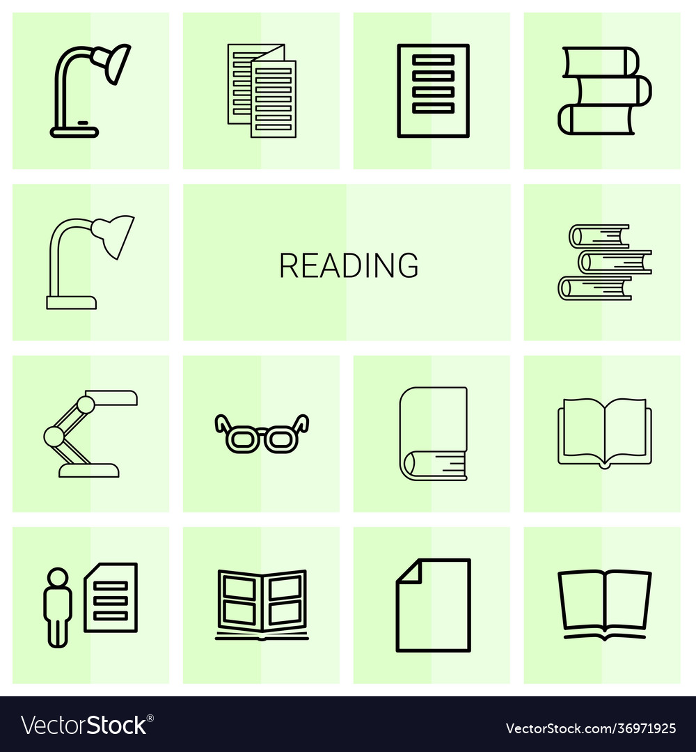 Reading icons Royalty Free Vector Image - VectorStock