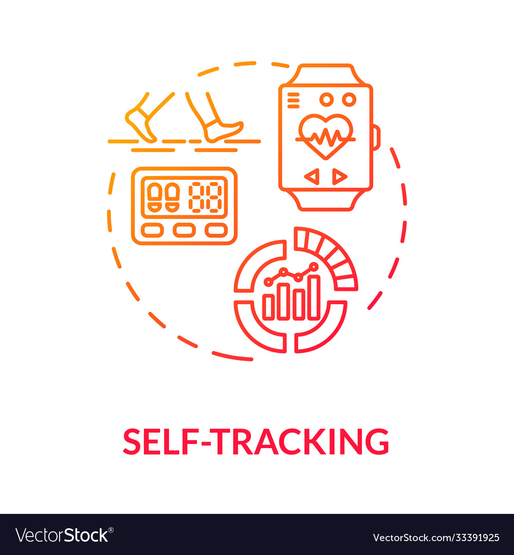 Self tracking concept icon Royalty Free Vector Image