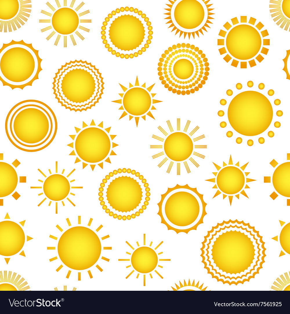 Sun seamless pattern Royalty Free Vector Image