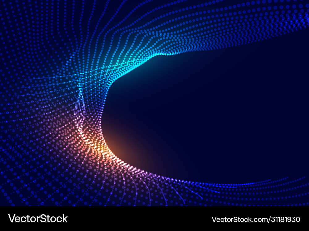 Abstract futuristic digital particles glowing Vector Image