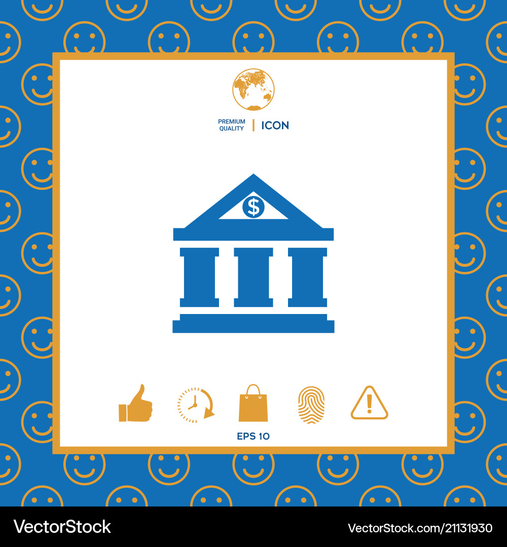 Bank icon with dollar symbol Royalty Free Vector Image