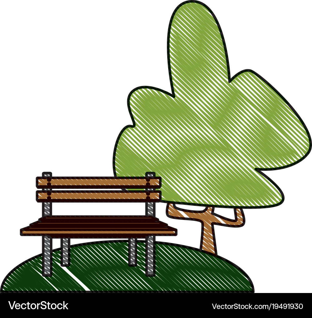 Chair in the park Royalty Free Vector Image - VectorStock
